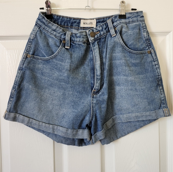 ROLLA'S | Shorts | Rollas Gday Mate High Waist Light Wash Blue Jean ...